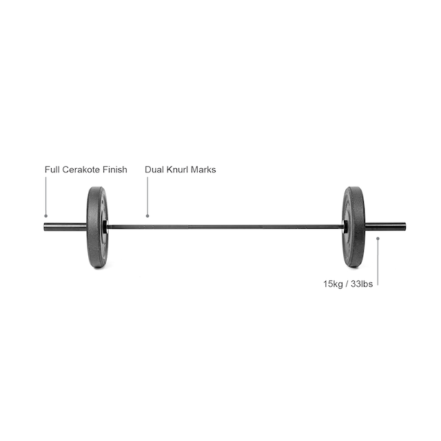 Grey Man Gear Olympic Barbell - 15KG/33LB | Garage Gym Outfitters