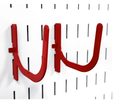 U-SHAPED SLOTTED PEGBOARD HOOK (2) PACK - 4IN REACH | Garage Gym Outfitters